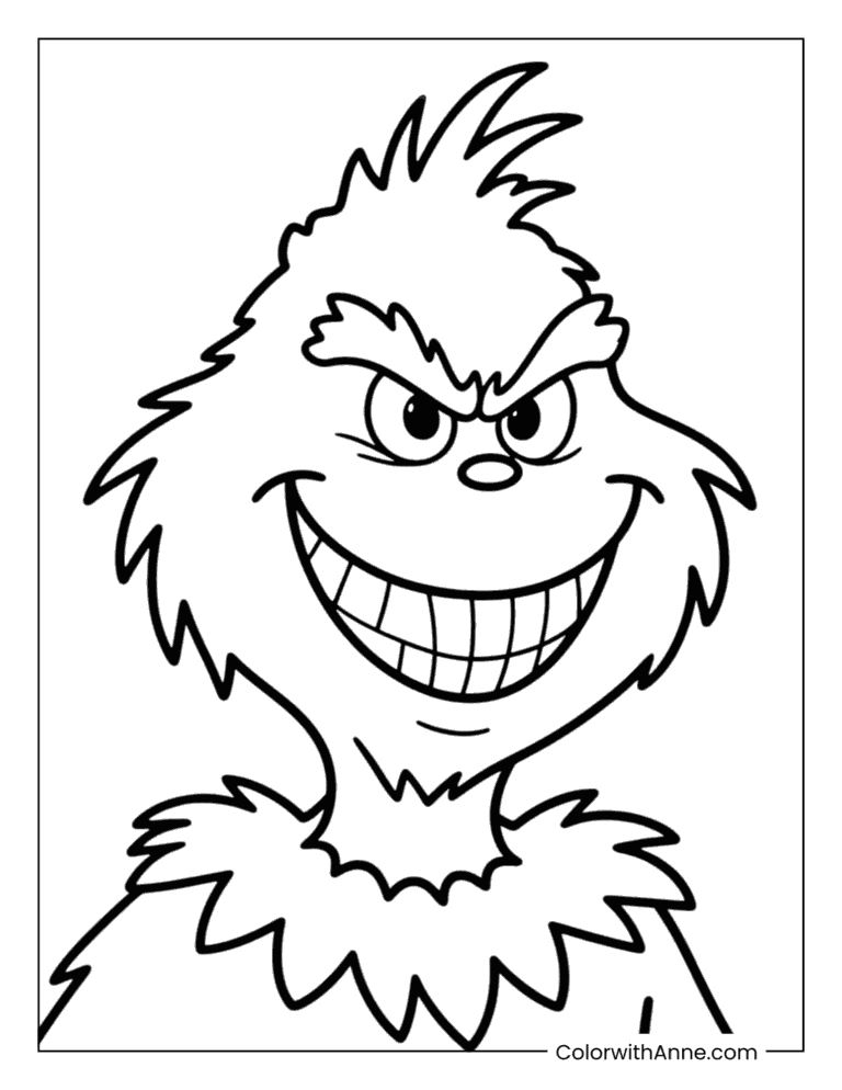 Grinch Coloring Pages (Free PDF Printables)
