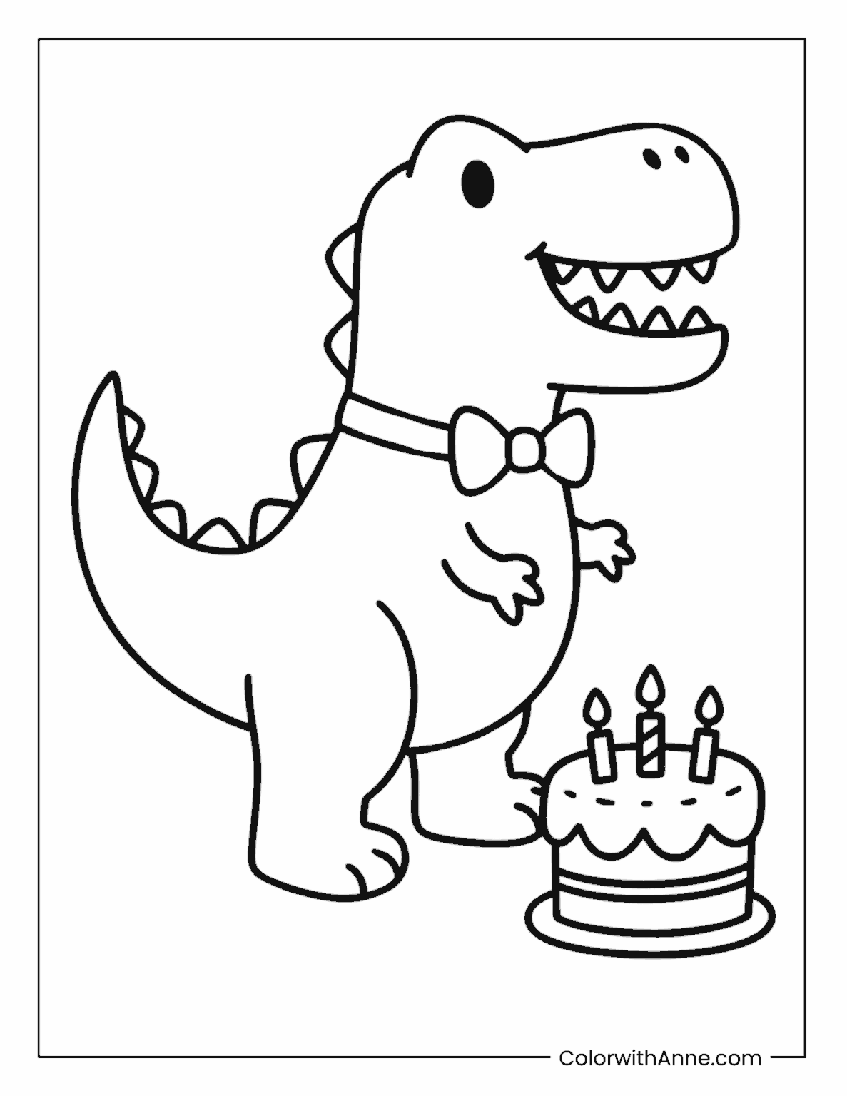 T-Rex Coloring Pages (Free PDF Printables) - ColorwithAnne