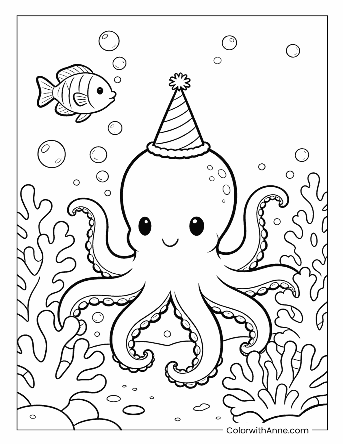 Octopus Coloring Pages (Free PDF Printables) - ColorwithAnne