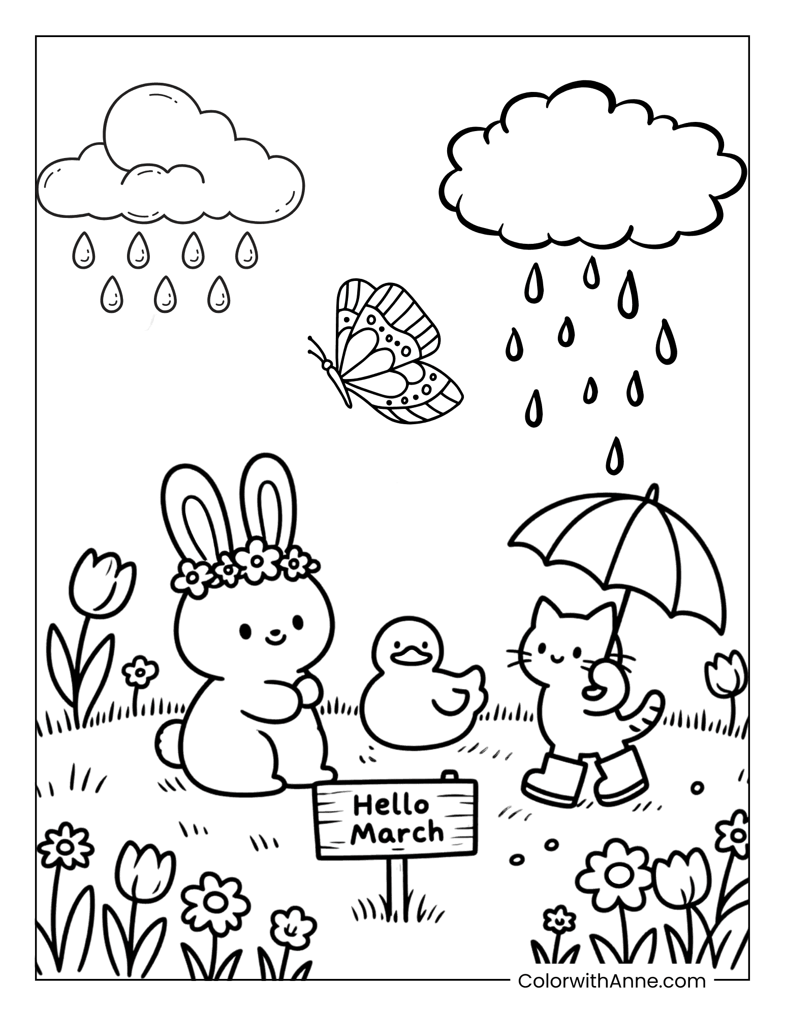 March Coloring Pages (Free PDF Printables) - ColorwithAnne