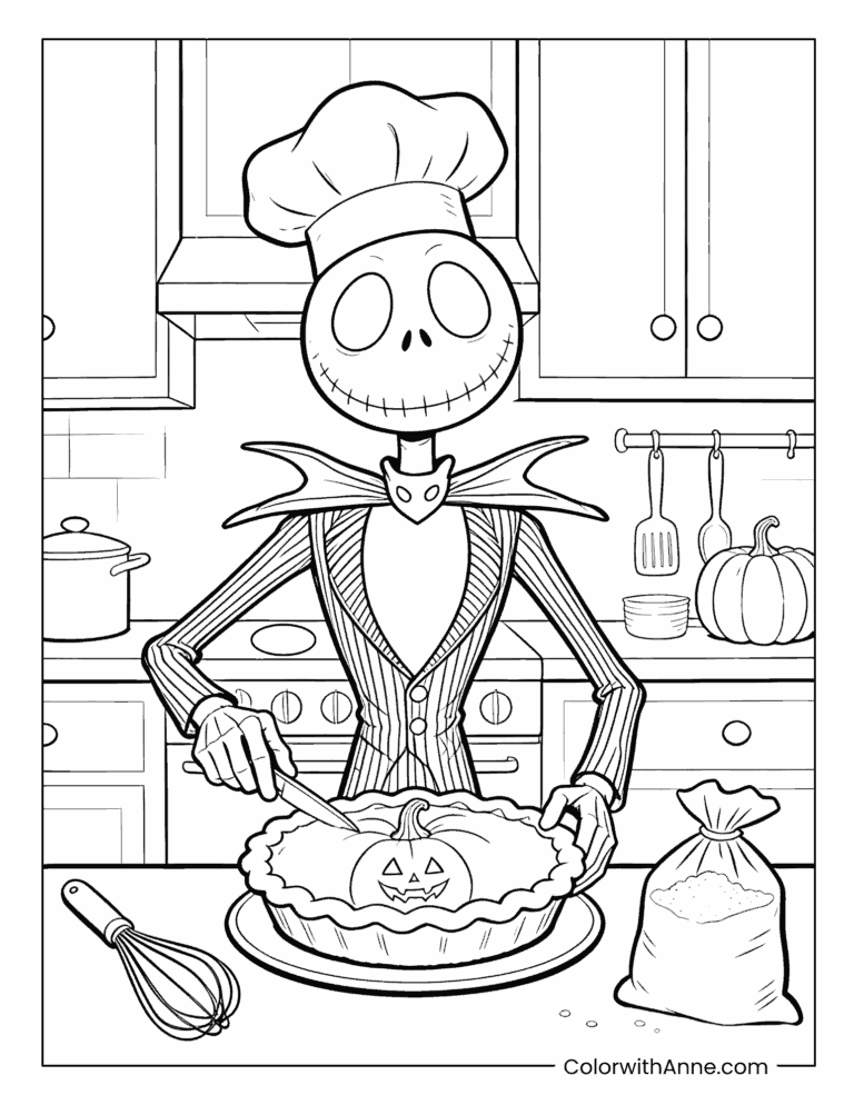 Jack Skellington Coloring Pages (Free PDF Printables) - ColorwithAnne