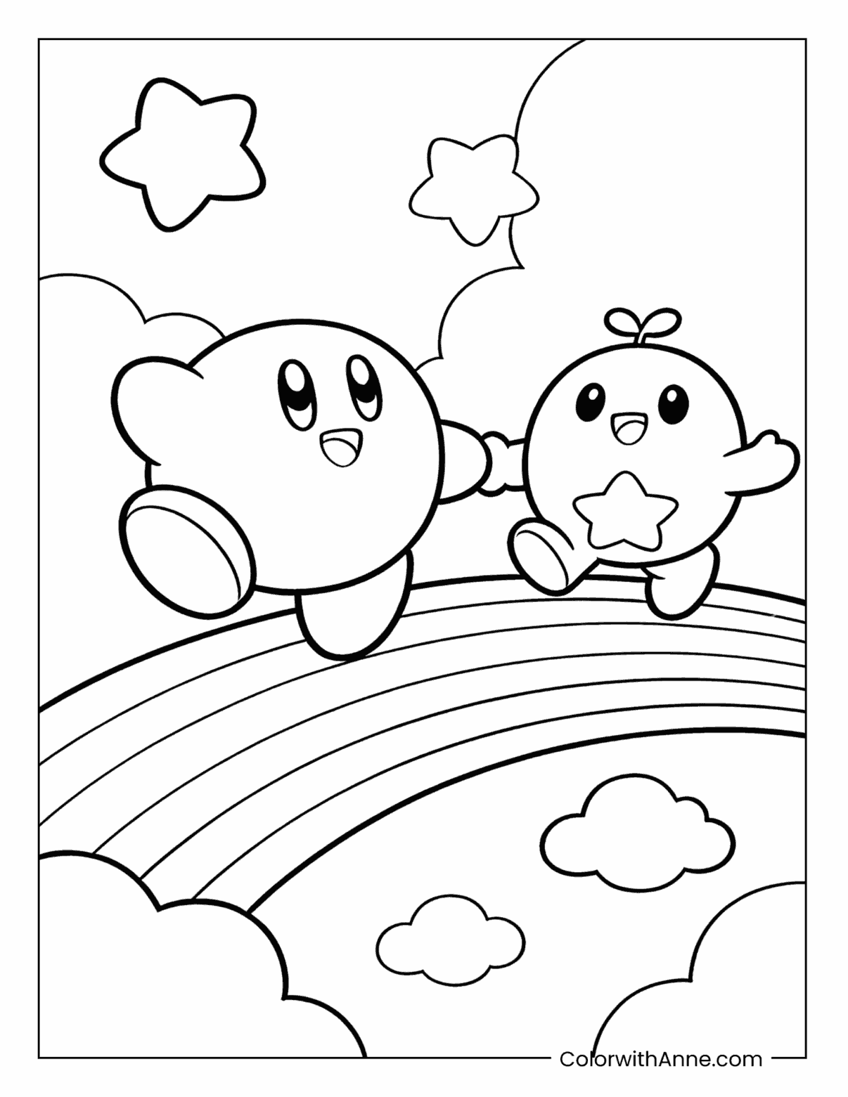 Kirby Coloring Pages (Free PDF Printables) - ColorwithAnne