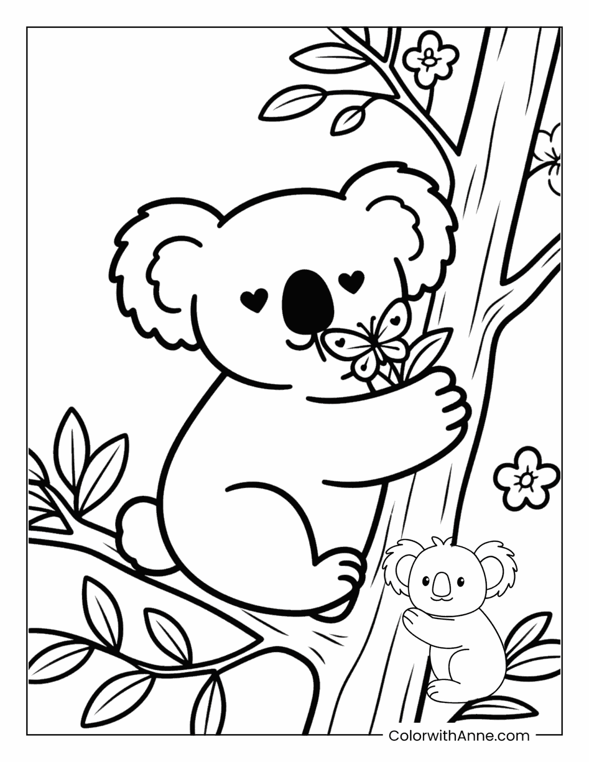 Koala Coloring Pages (Free PDF Printables) - ColorwithAnne