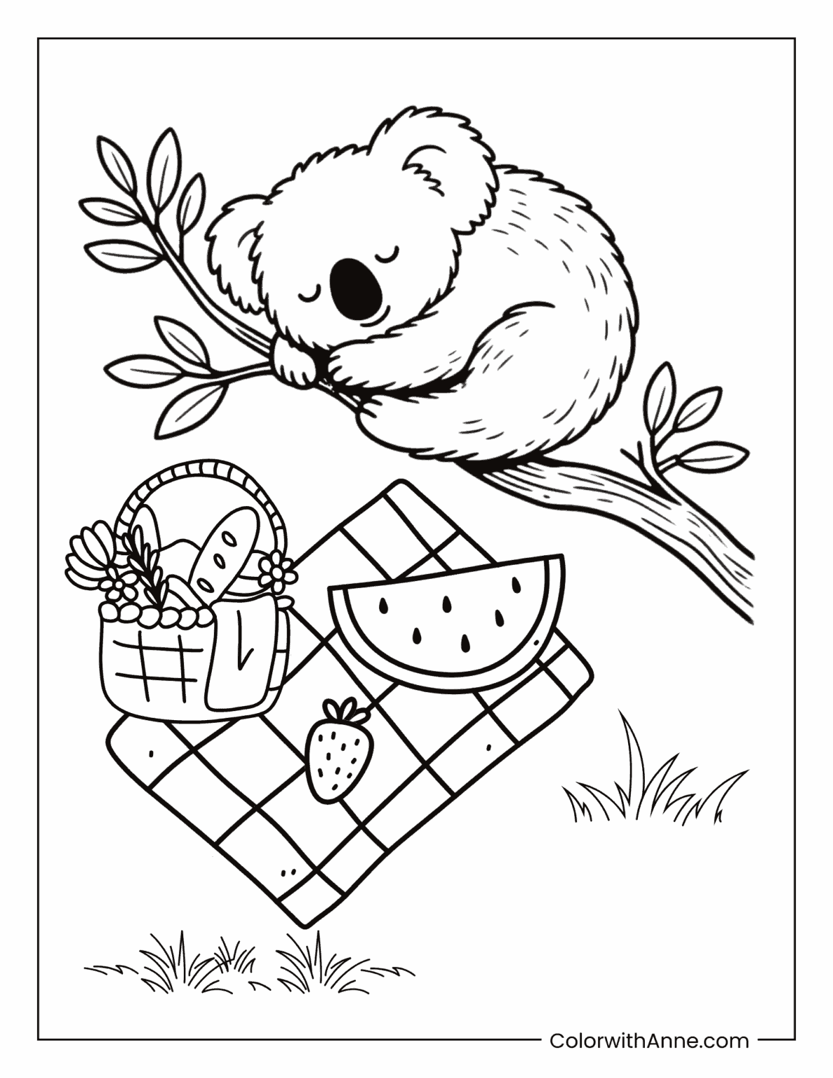 Koala Coloring Pages (Free PDF Printables) - ColorwithAnne