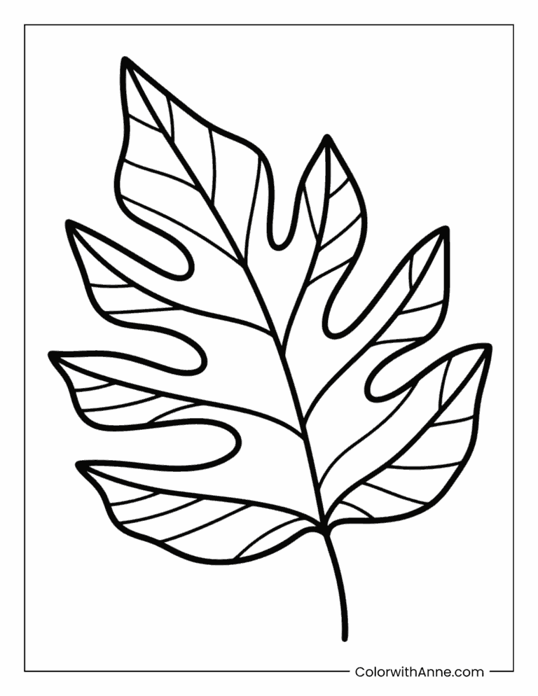 Leaf Coloring Pages (Free PDF Printables) - ColorwithAnne