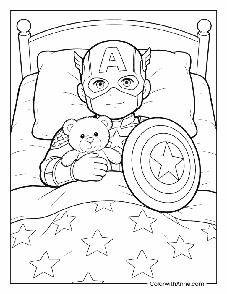 Captain America Coloring Pages (Free PDF Printables) - ColorwithAnne