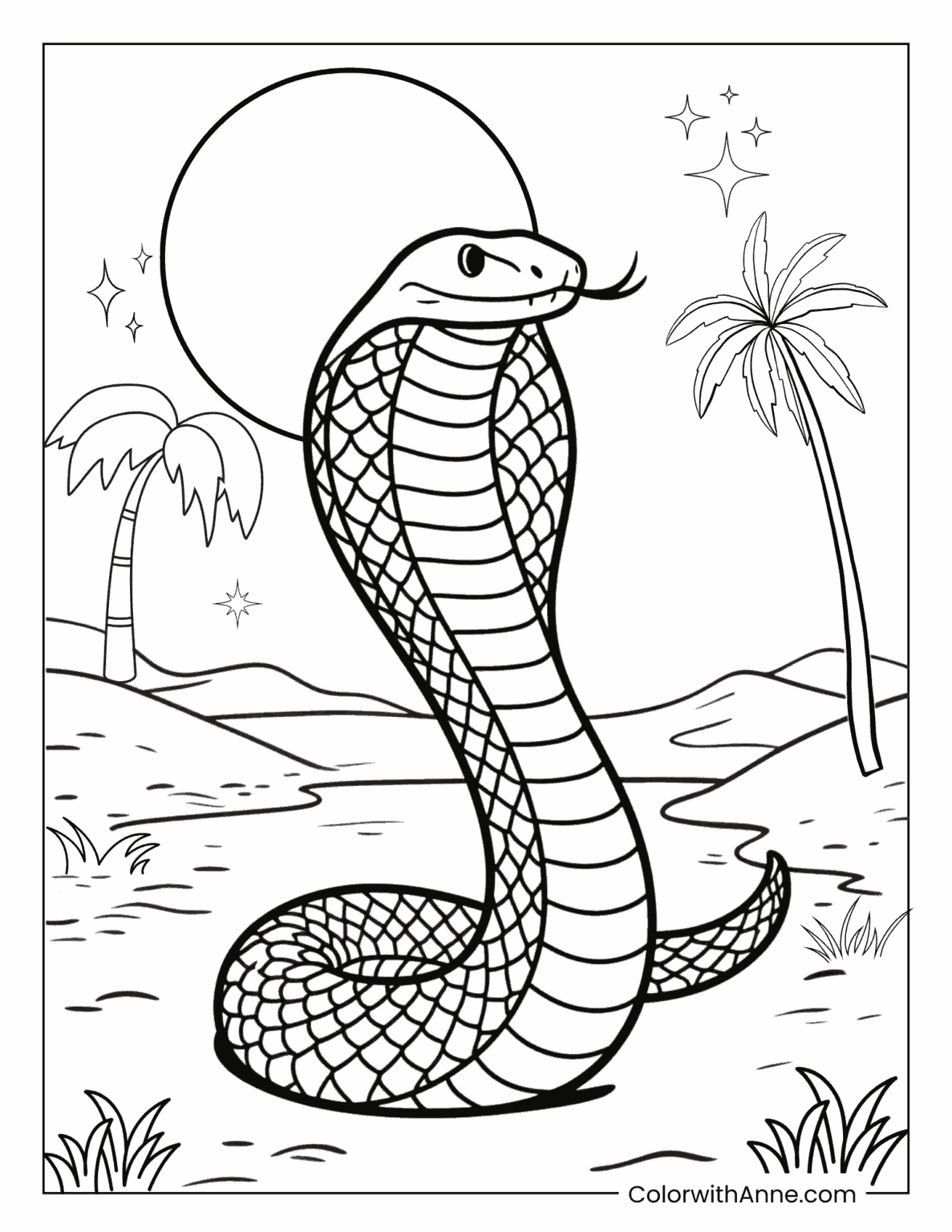 Snake Coloring Pages (Free PDF Printables) - ColorwithAnne