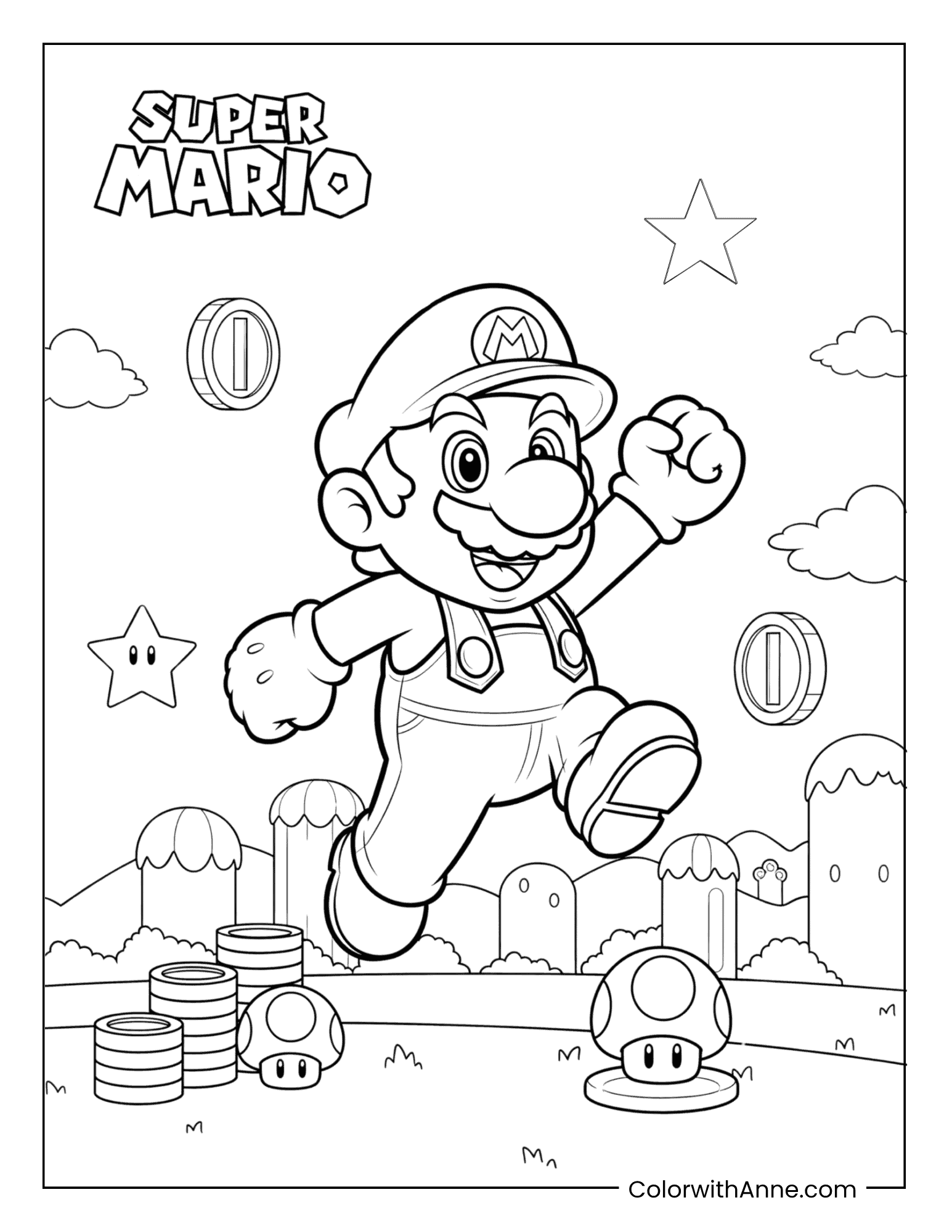 Mario Coloring Pages (Free PDF Printables)