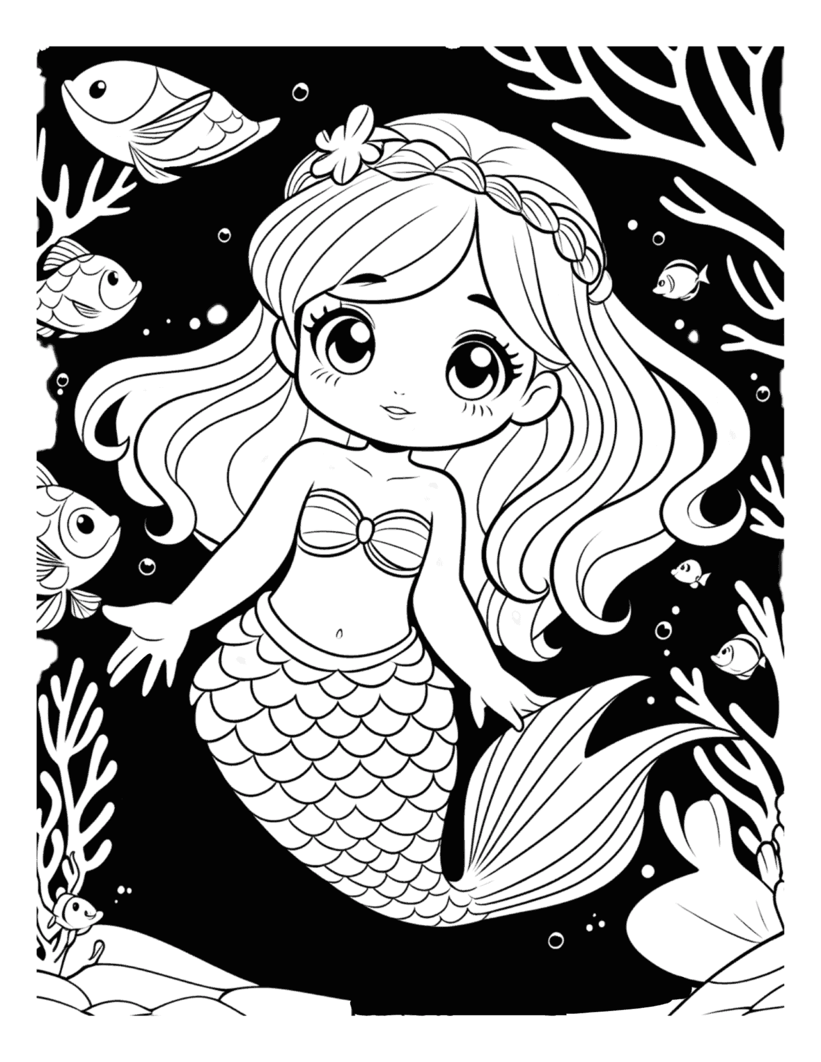 20 Mermaid Coloring Pages (Free PDF Printables)