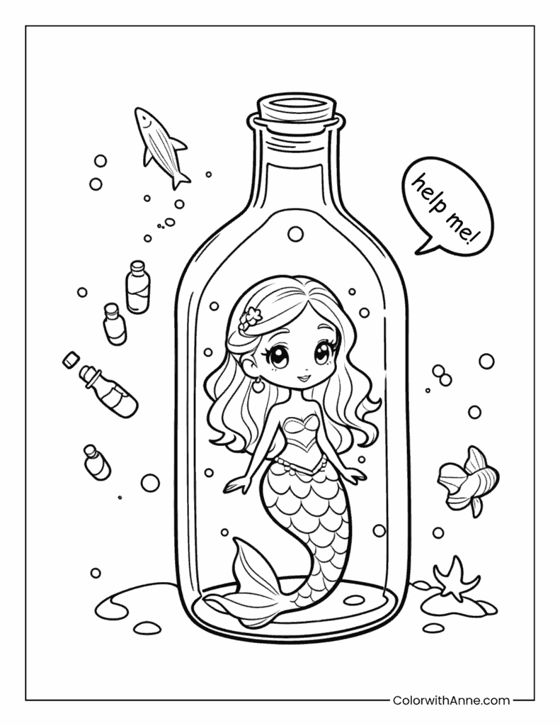 20 Mermaid Coloring Pages (Free PDF Printables)