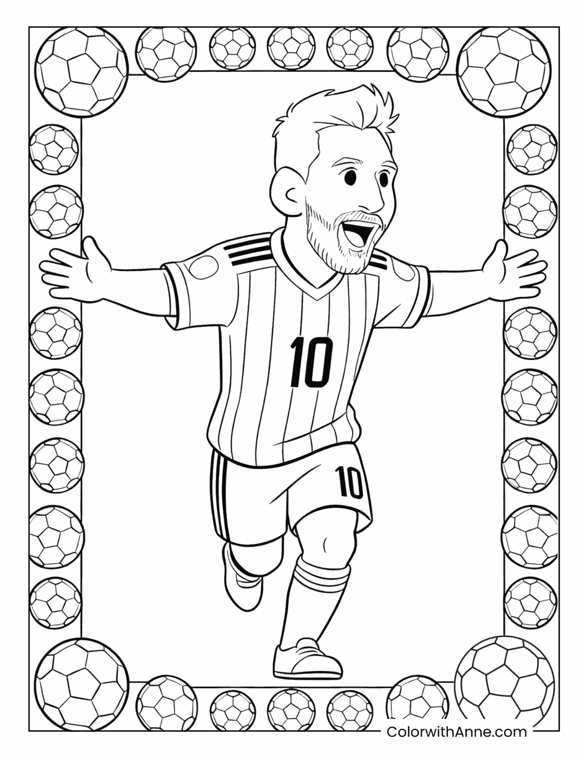 Messi Coloring Pages (Free PDF Printables) - ColorwithAnne