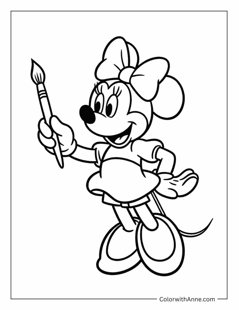 Minnie Mouse Coloring Pages (Free PDF Printables) - ColorwithAnne
