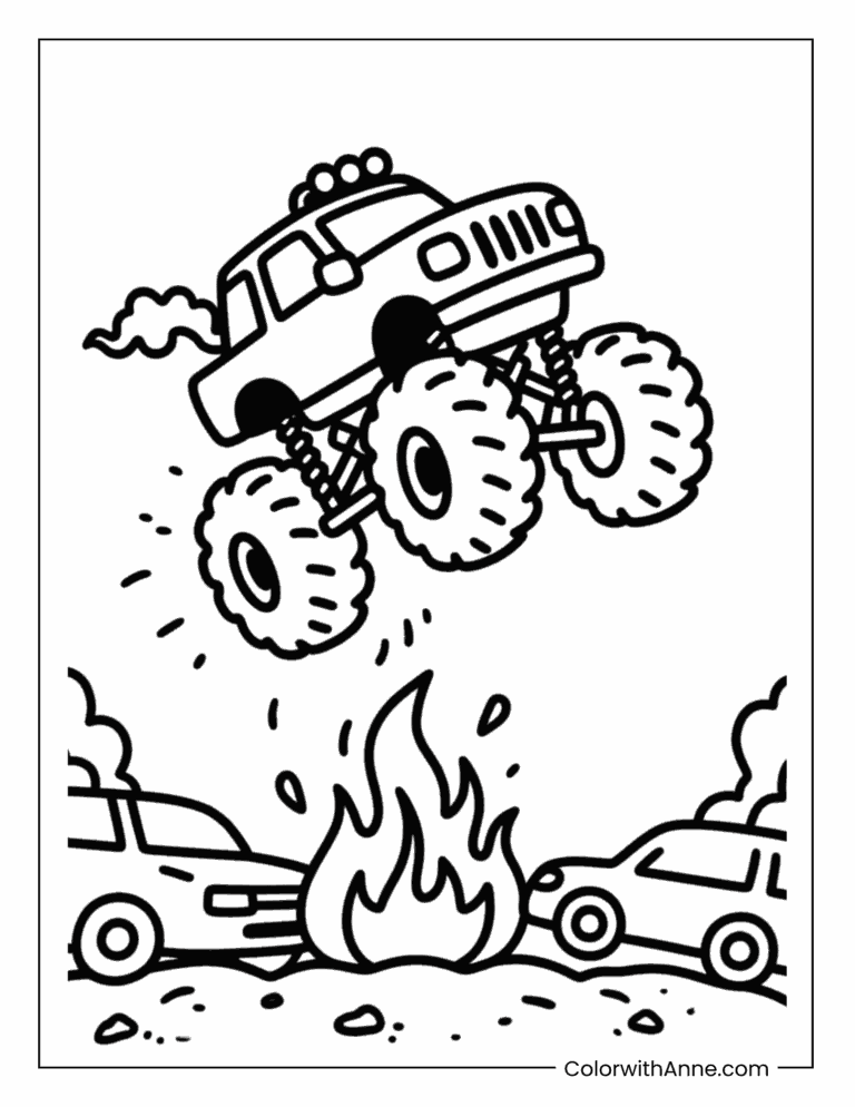 22 Monster Truck Coloring Pages (Free PDF Printables)