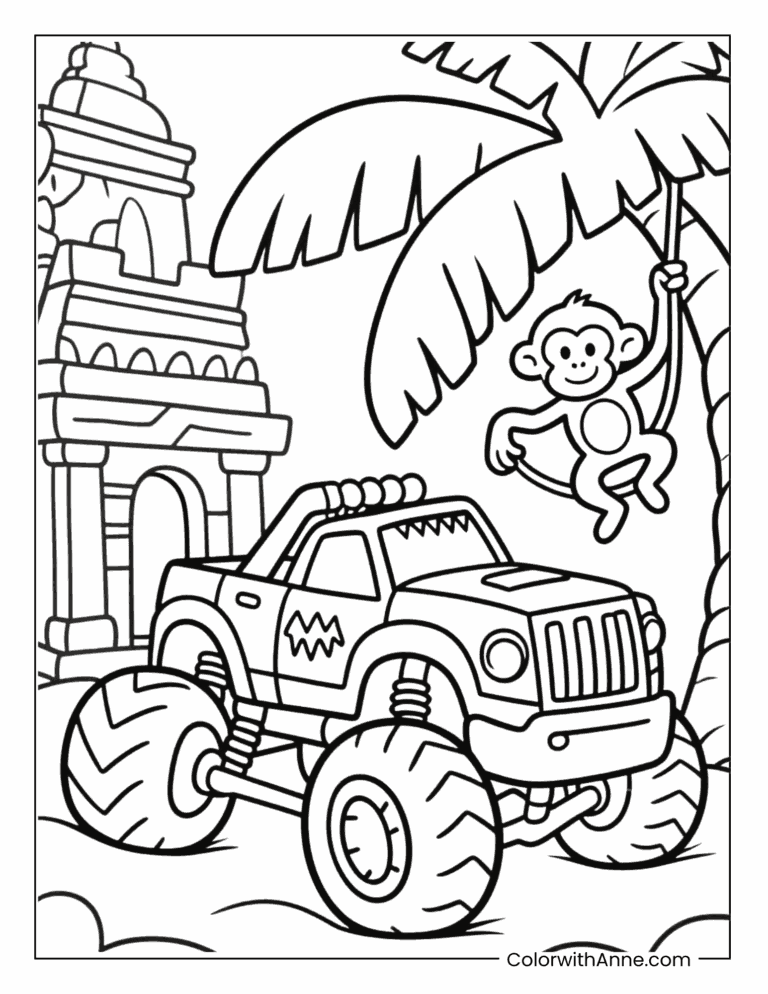 22 Monster Truck Coloring Pages (Free PDF Printables)