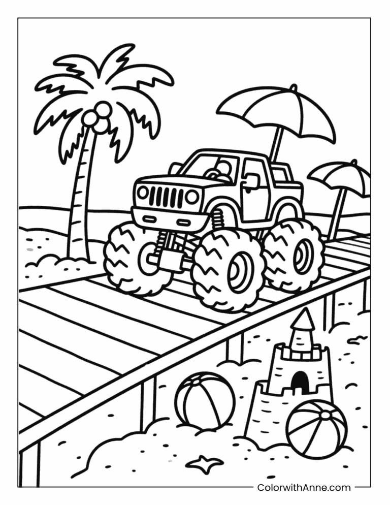 22 Monster Truck Coloring Pages (Free PDF Printables)