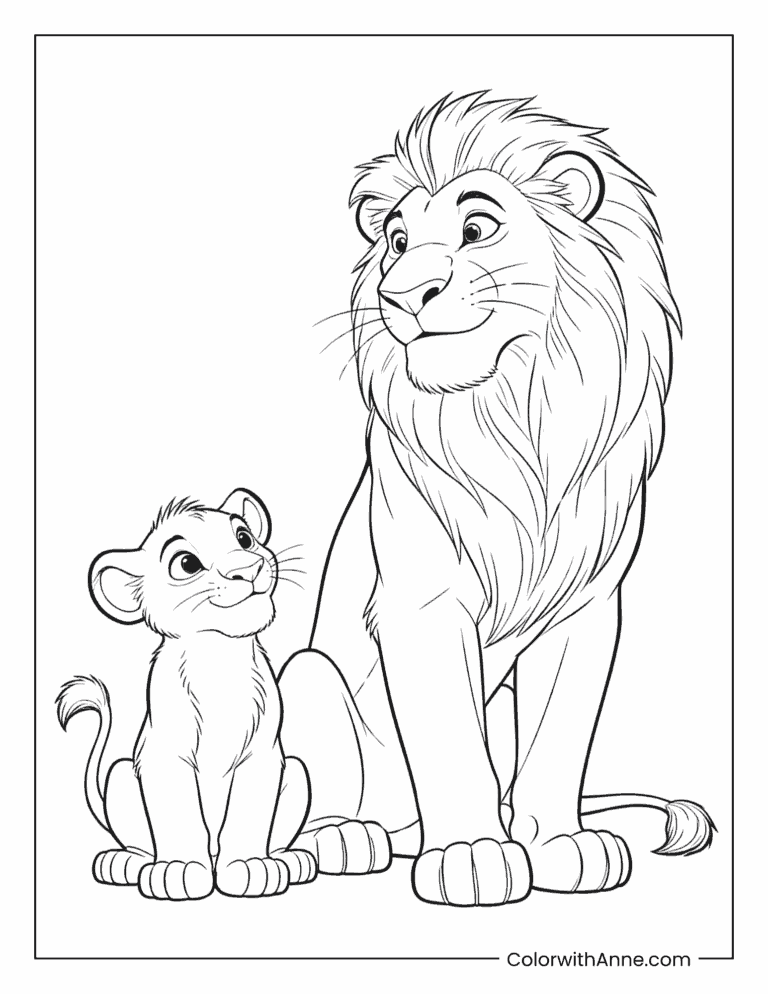 Lion King Coloring Pages (Free PDF Printables) - ColorwithAnne
