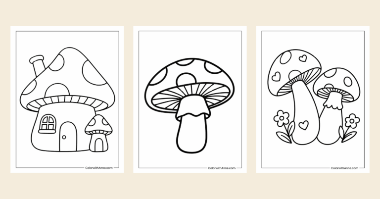 20 Mushroom Coloring Pages (Free PDF Printables)