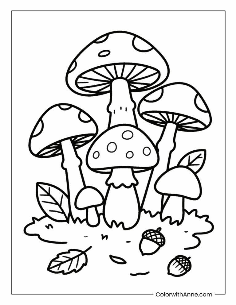 20 Mushroom Coloring Pages (Free PDF Printables)