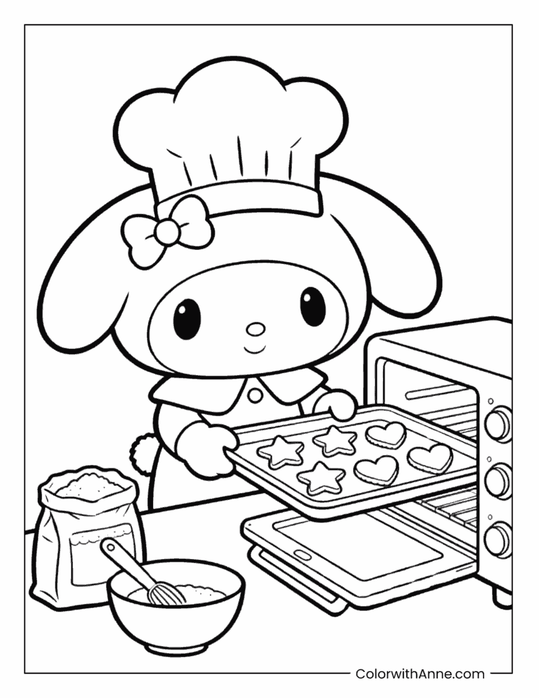 My Melody Coloring Pages (Free PDF Printables) - ColorwithAnne