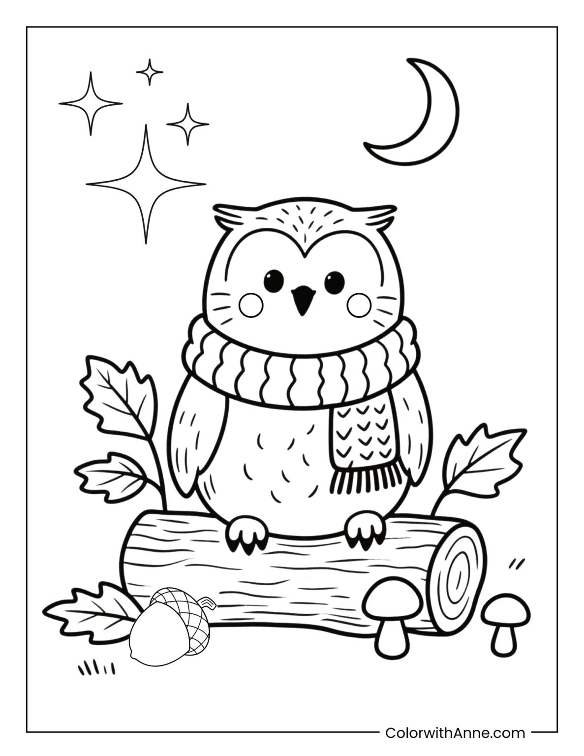 Owl Coloring Pages (Free PDF Printables) - ColorwithAnne