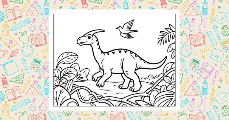 Parasaurolophus Coloring Pages (Free PDF Printables)