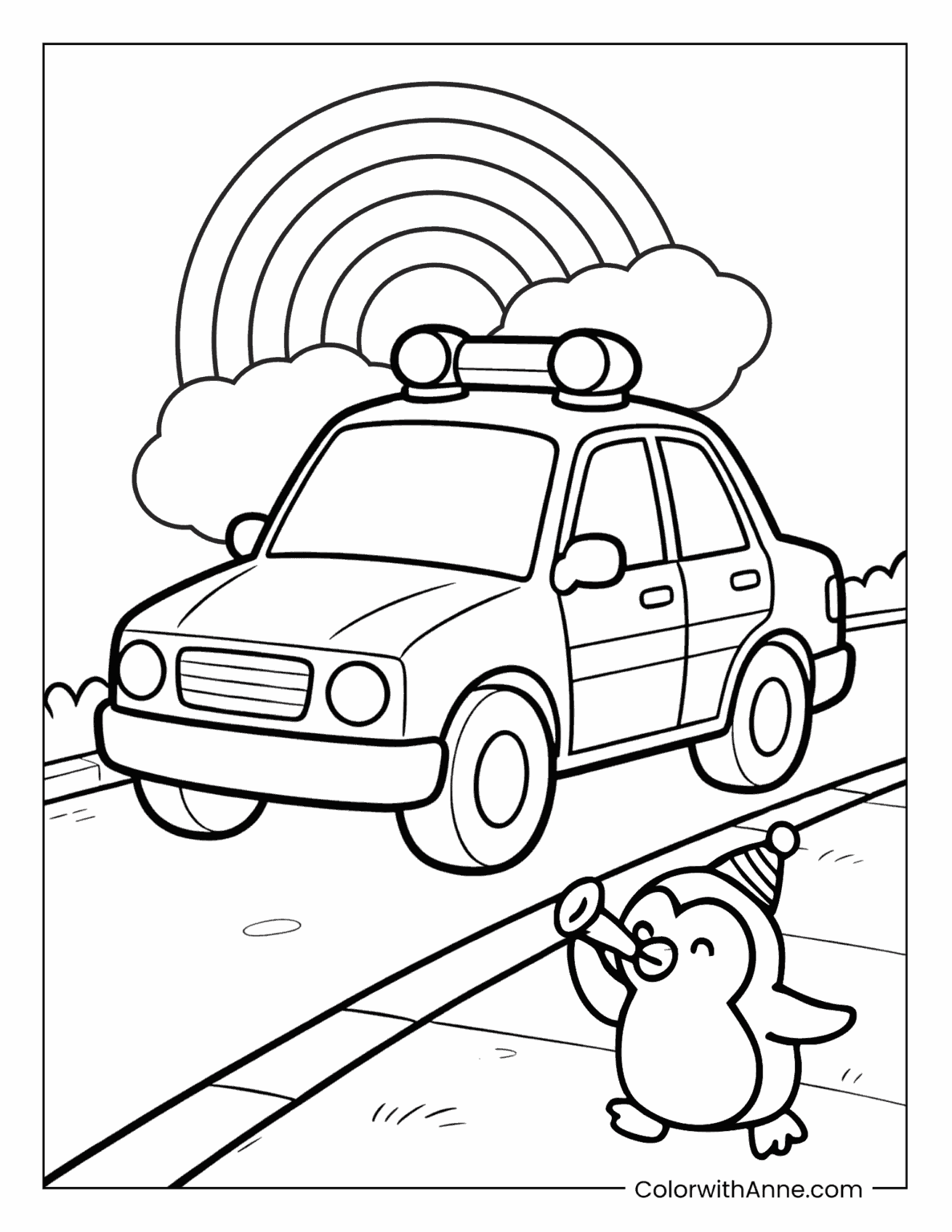 Police Car Coloring Pages (Free PDF Printables) - ColorwithAnne