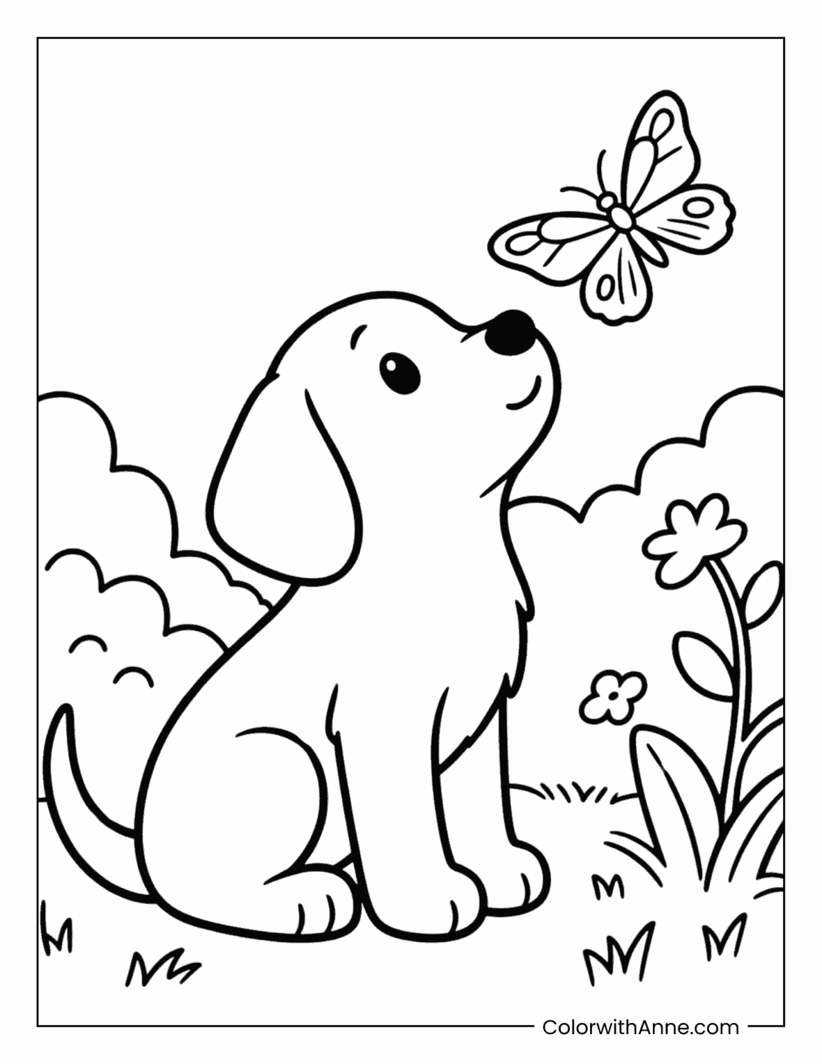 20 Puppy Coloring Pages (Free PDF Printables)