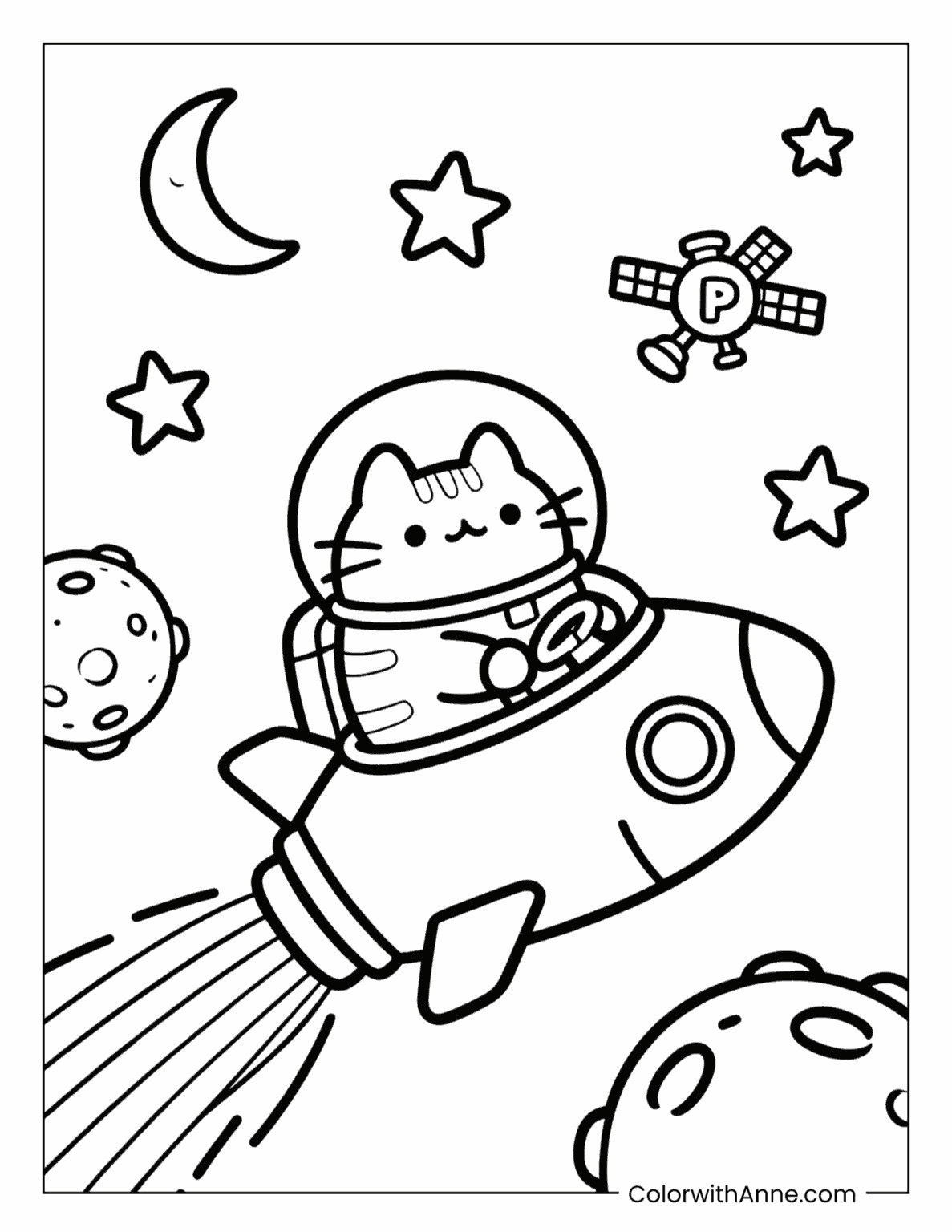 Pusheen Coloring Pages (Free PDF Printables) - ColorwithAnne