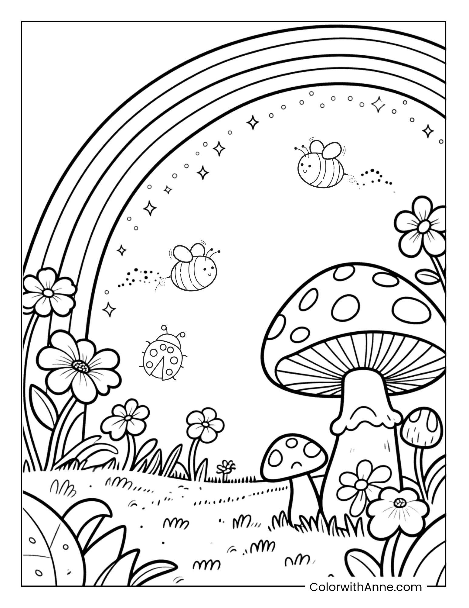 Rainbow Coloring Pages (Free PDF Printables)