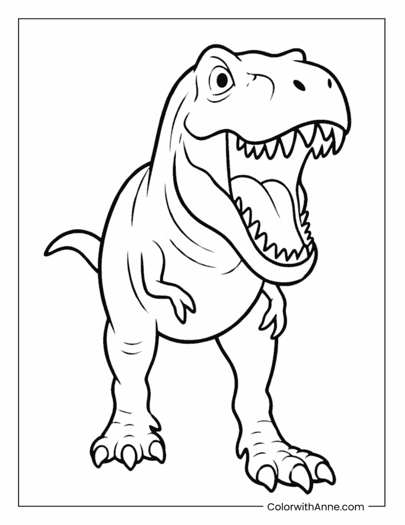T-Rex Coloring Pages (Free PDF Printables) - ColorwithAnne