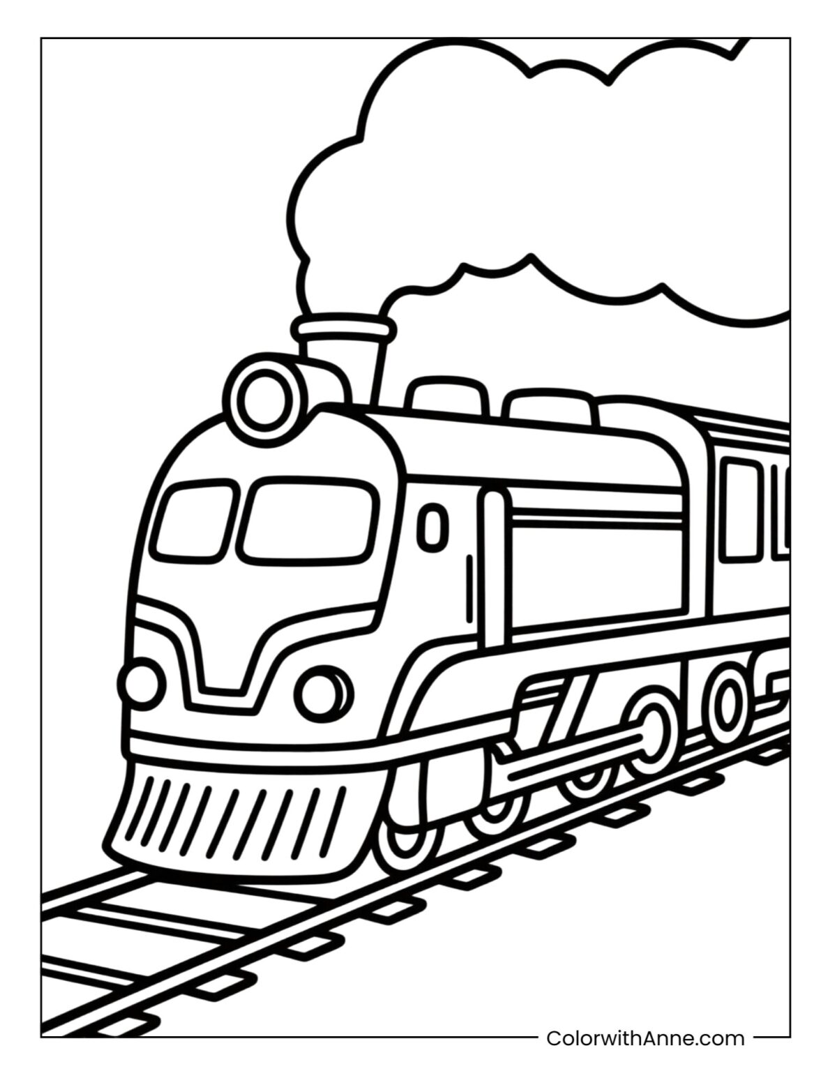 Train Coloring Pages (Free PDF Printables) - ColorwithAnne