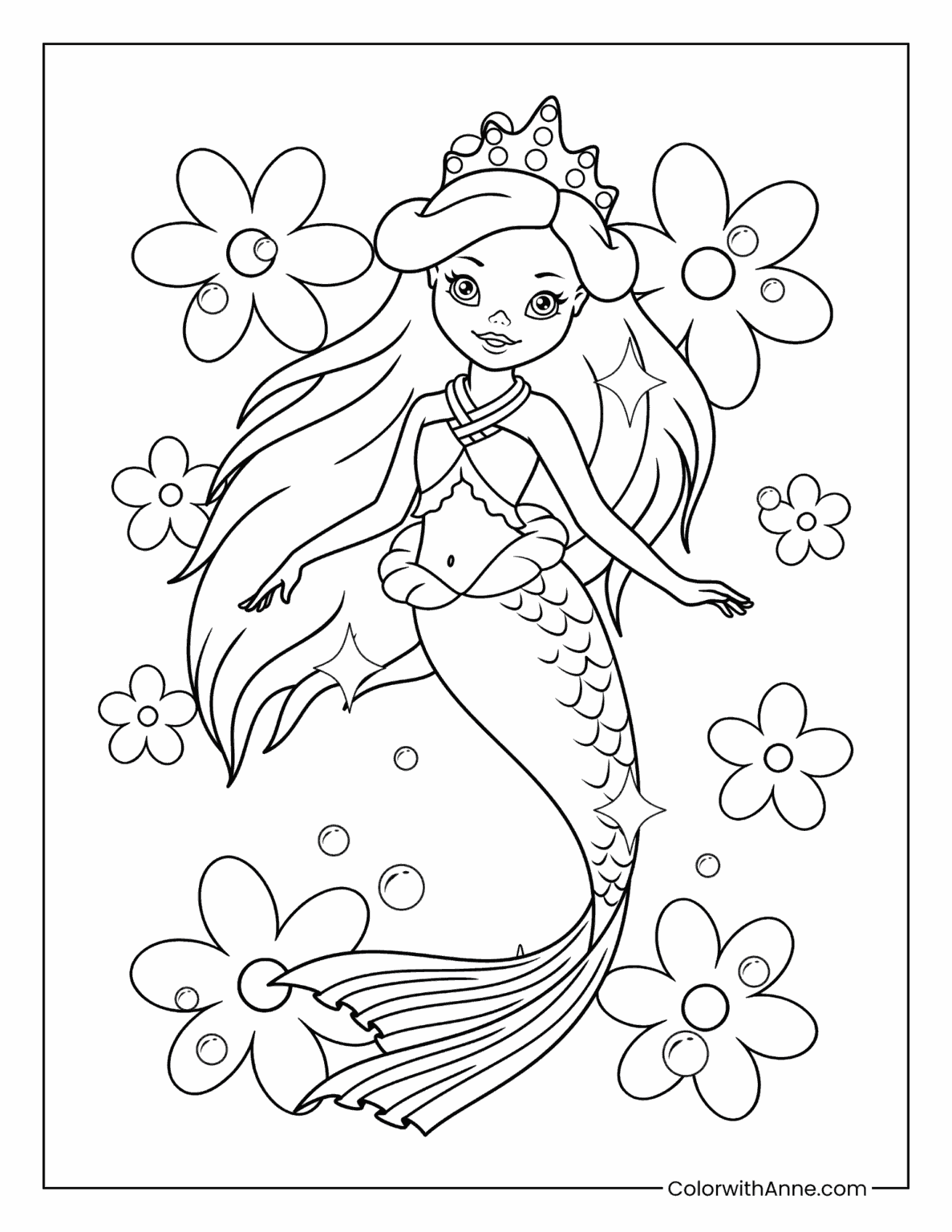 20 Mermaid Coloring Pages (Free PDF Printables)