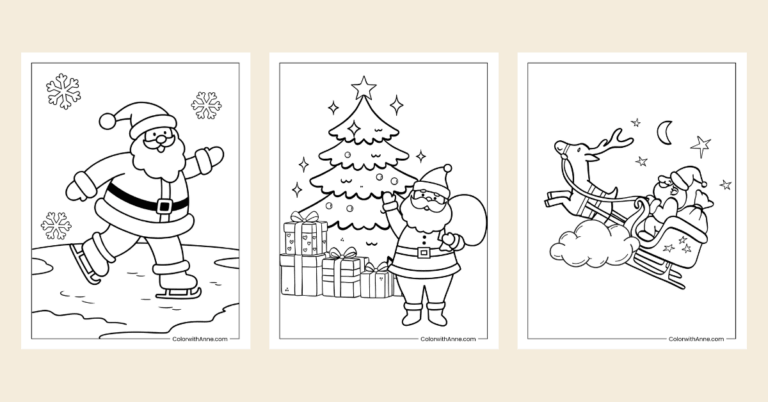 20 Santa Coloring Pages (Free PDF Printables)