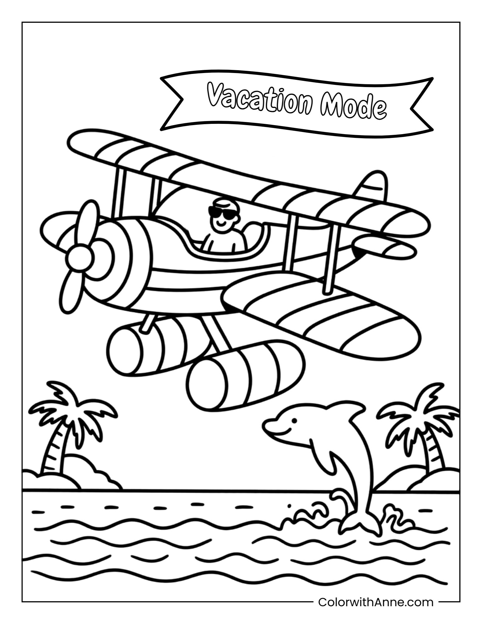Airplane Coloring Pages (Free PDF Printables) - ColorwithAnne