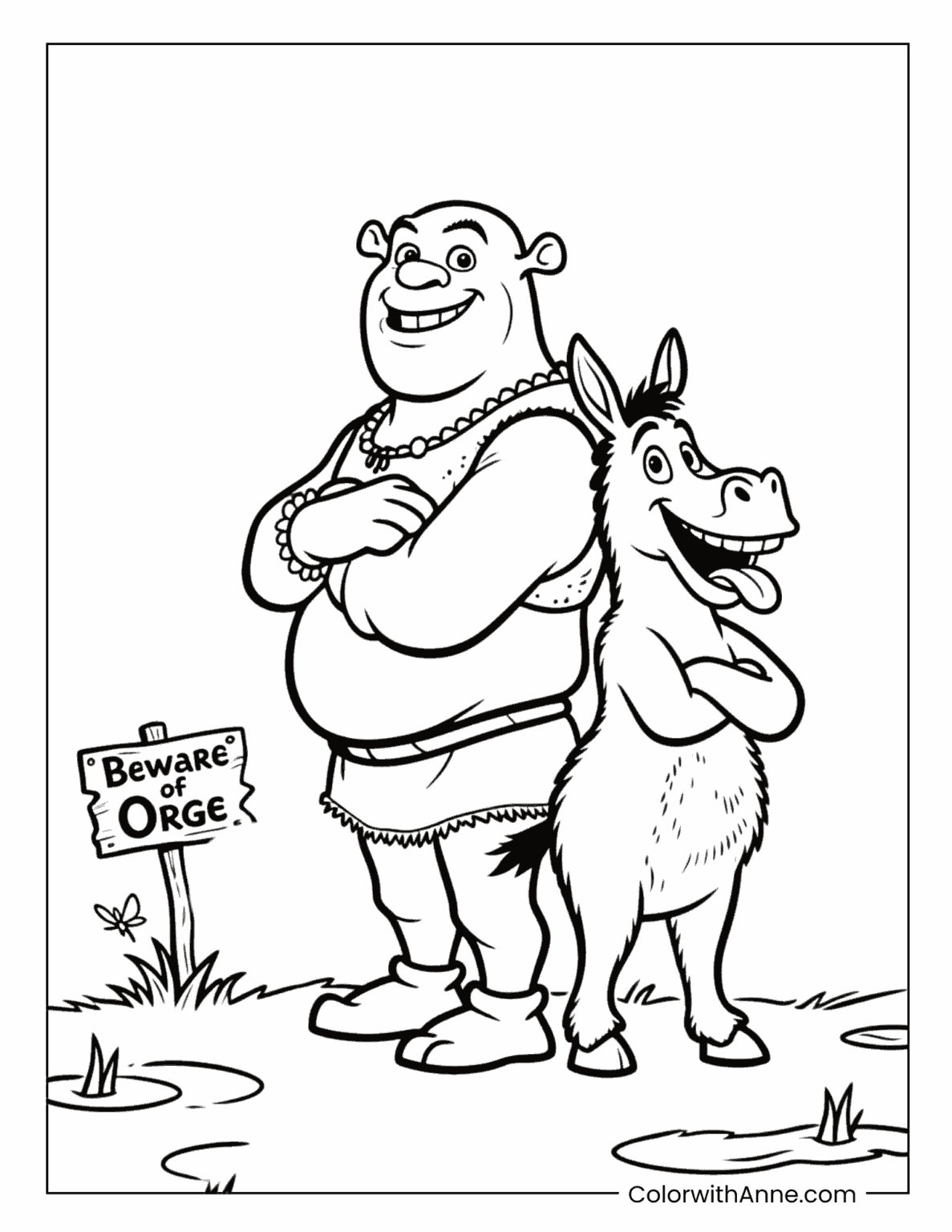 Shrek Coloring Pages (Free PDF Printables) - ColorwithAnne