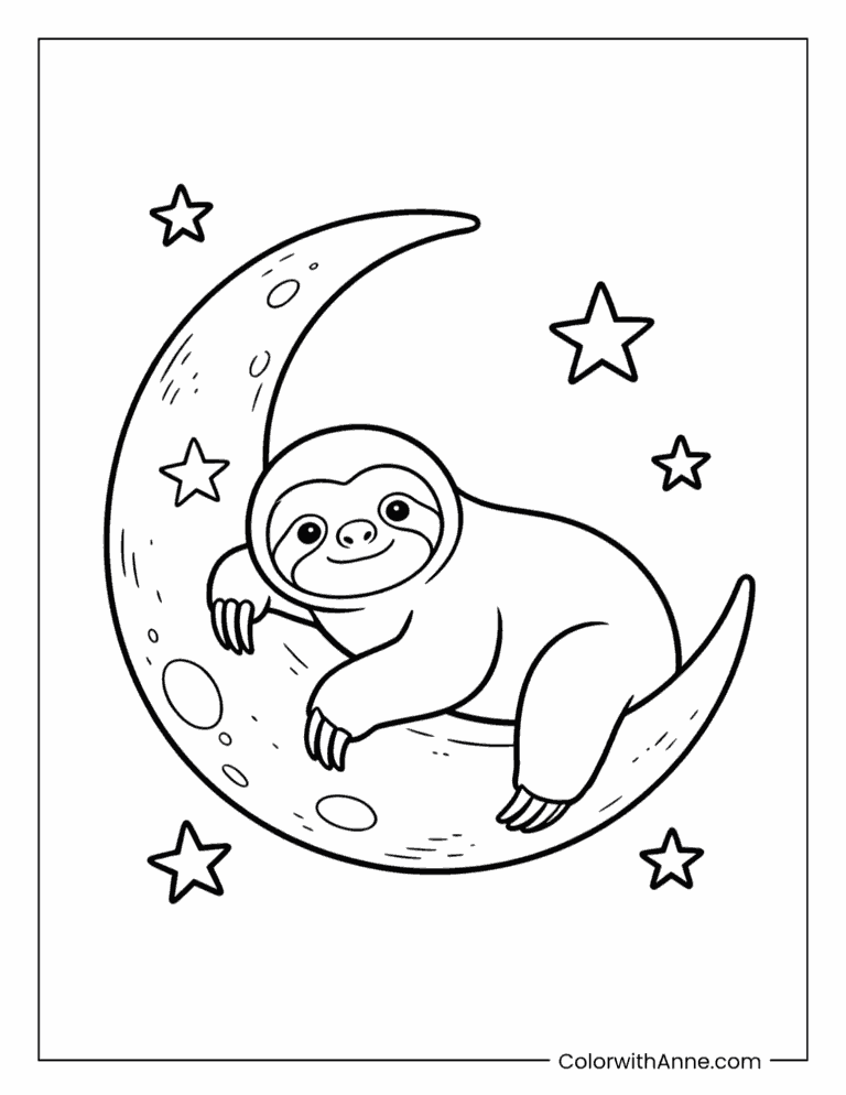 Sloth Coloring Pages (Free PDF Printables) - ColorwithAnne