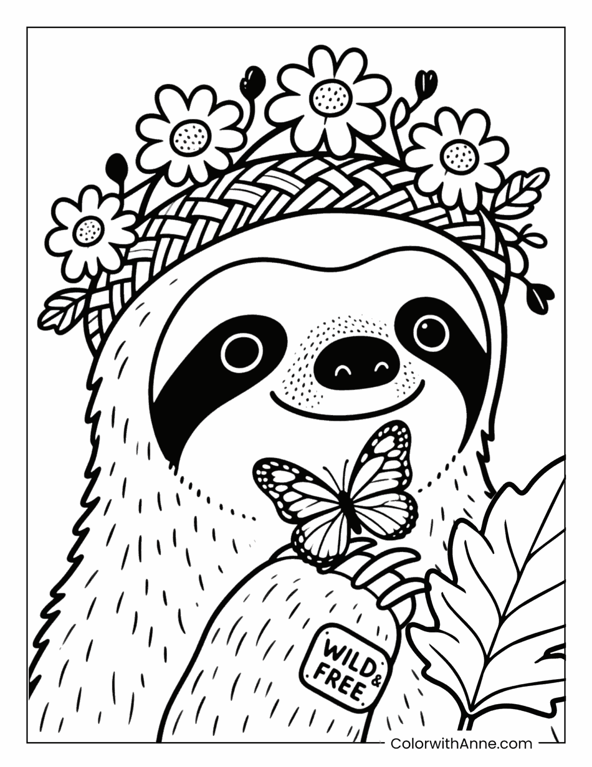 Sloth Coloring Pages (Free PDF Printables) - ColorwithAnne