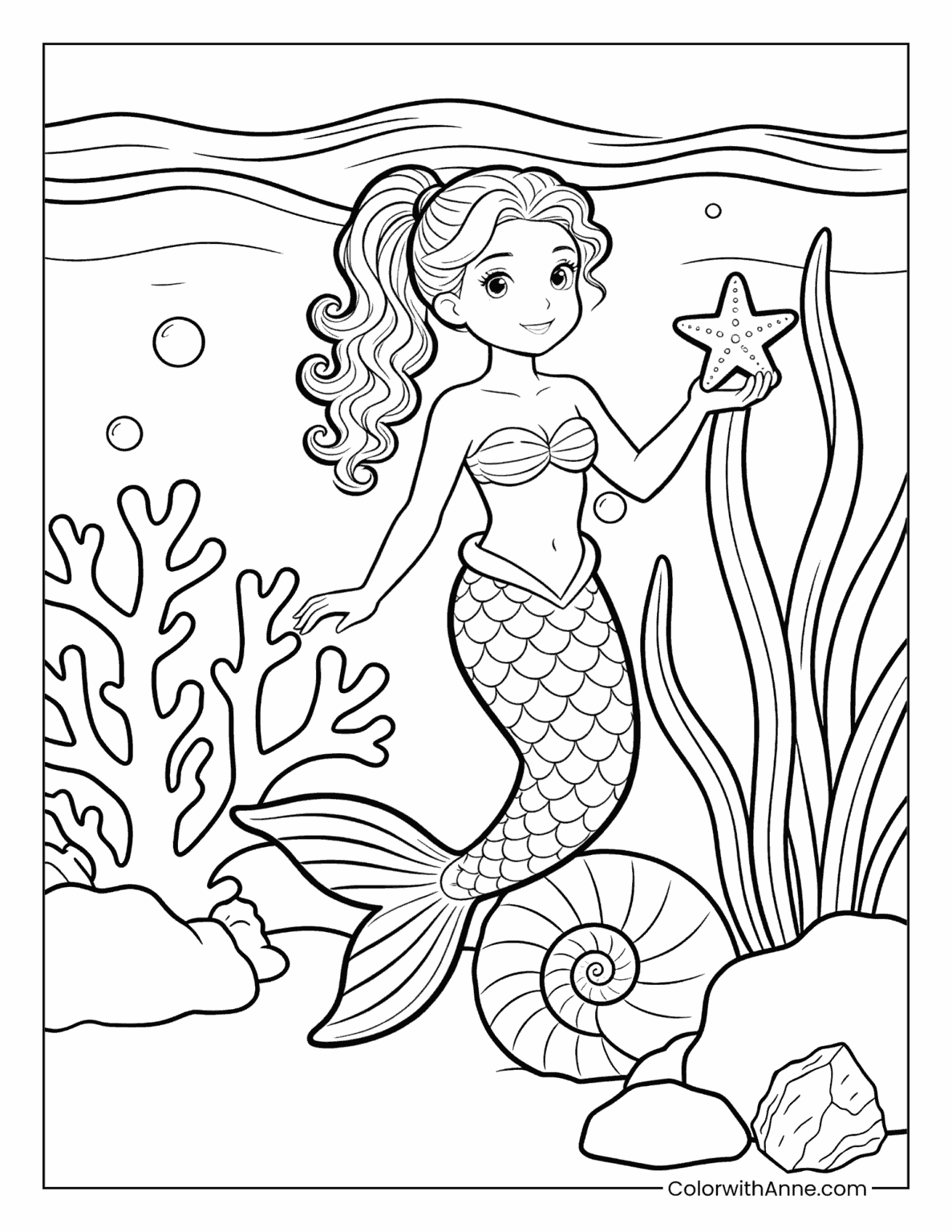 20 Mermaid Coloring Pages (Free PDF Printables)