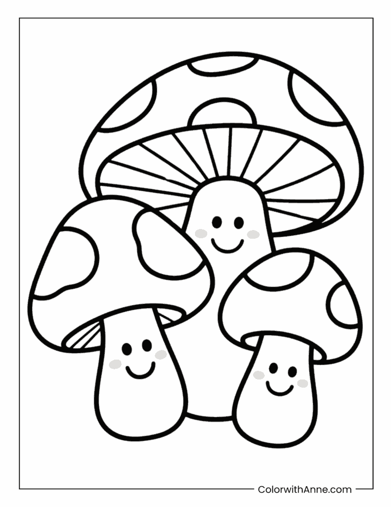 20 Mushroom Coloring Pages (Free PDF Printables)
