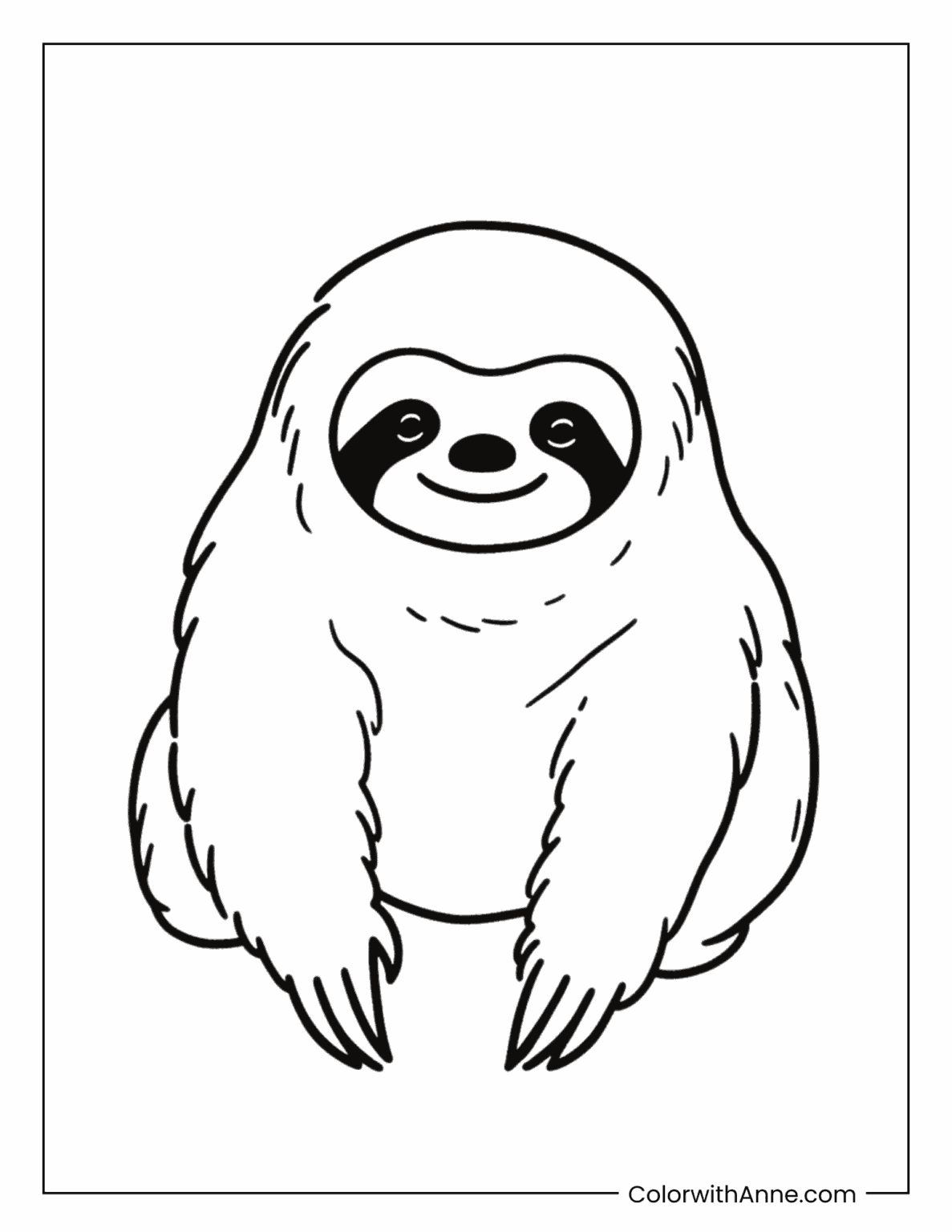Sloth Coloring Pages (Free PDF Printables) - ColorwithAnne