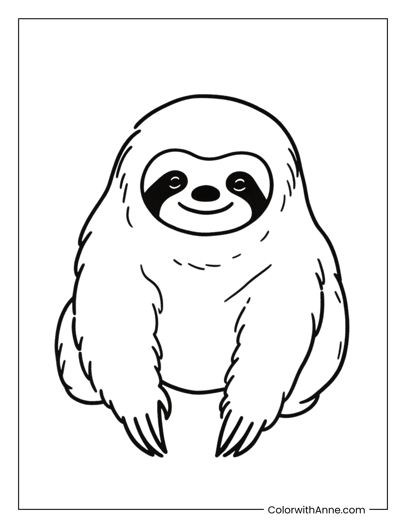 Sloth Coloring Pages (Free PDF Printables) - ColorwithAnne