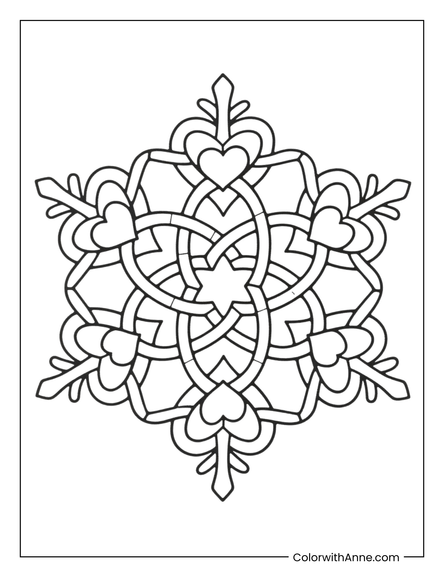 Snowflake Coloring Pages (Free PDF Printables) - ColorwithAnne