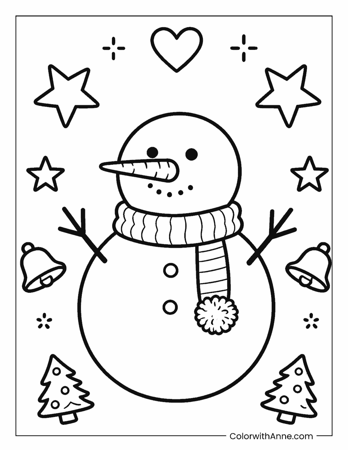 Snowman Coloring Pages (Free PDF Printables) - ColorwithAnne