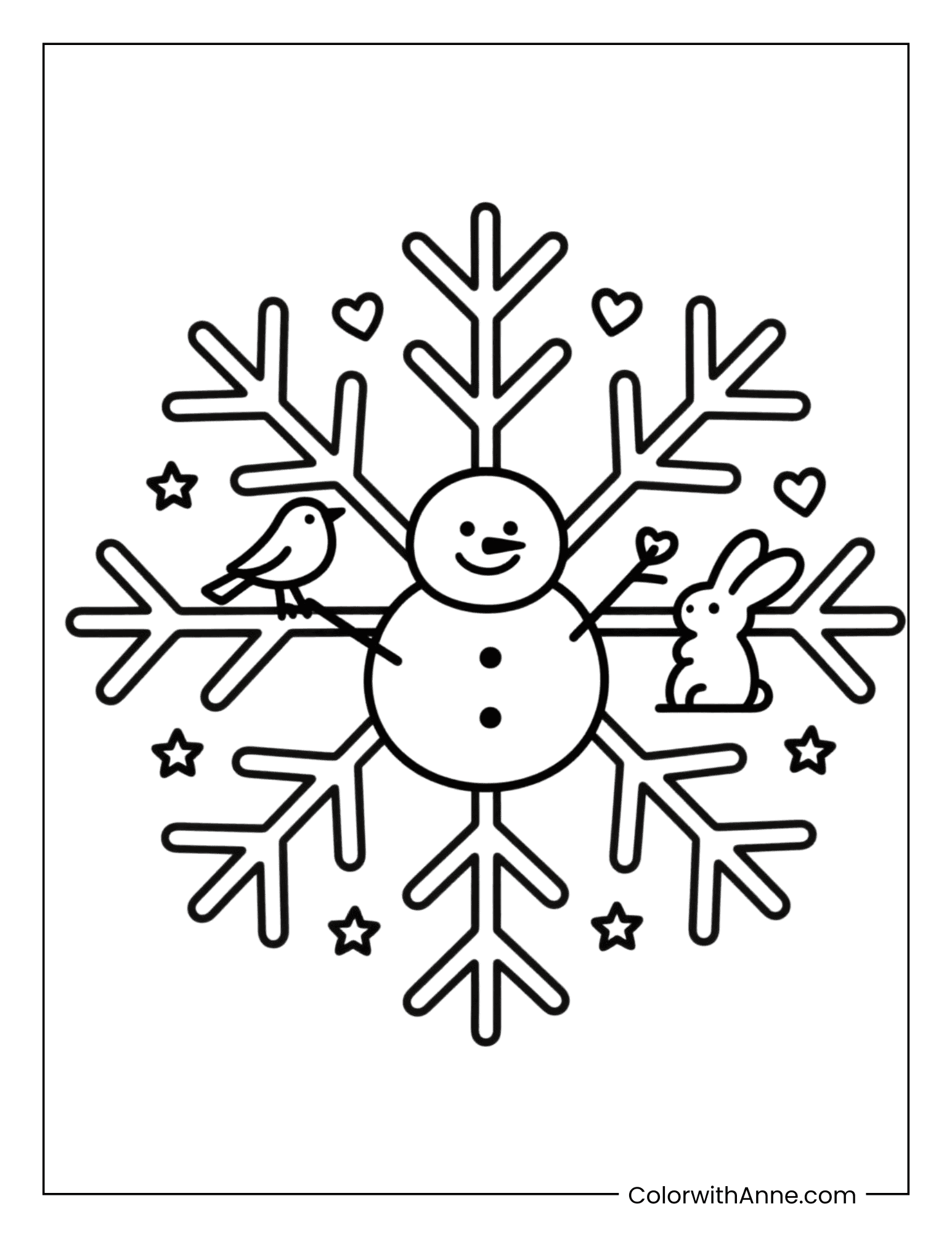 Snowflake Coloring Pages (Free PDF Printables) - ColorwithAnne