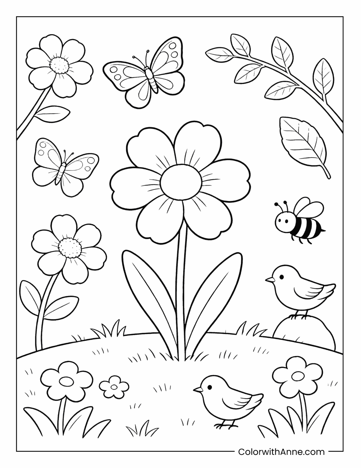 Spring Coloring Pages (Free PDF Printables)