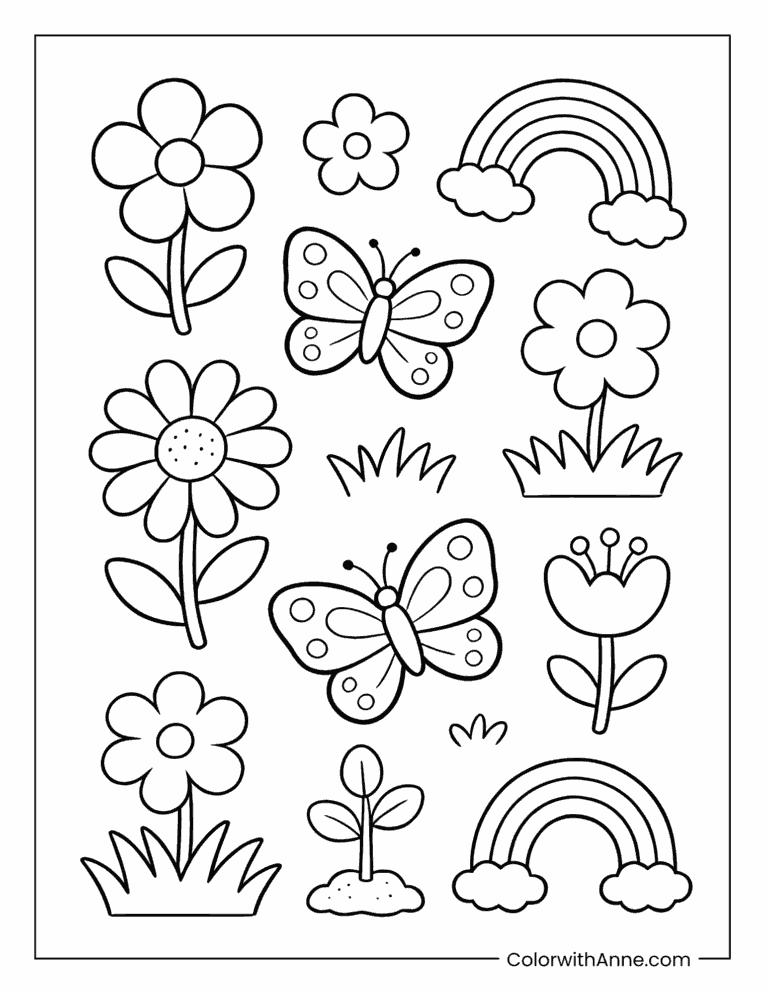 Spring Coloring Pages (Free PDF Printables)