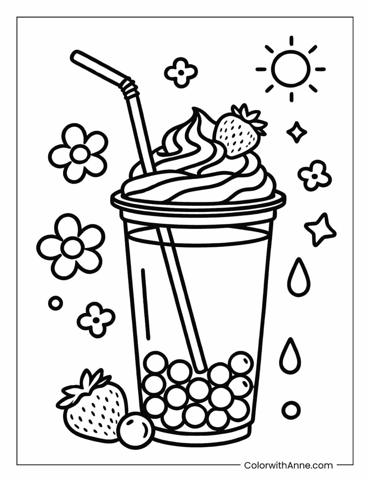 Strawberry Coloring Pages (Free PDF Printables) - ColorwithAnne