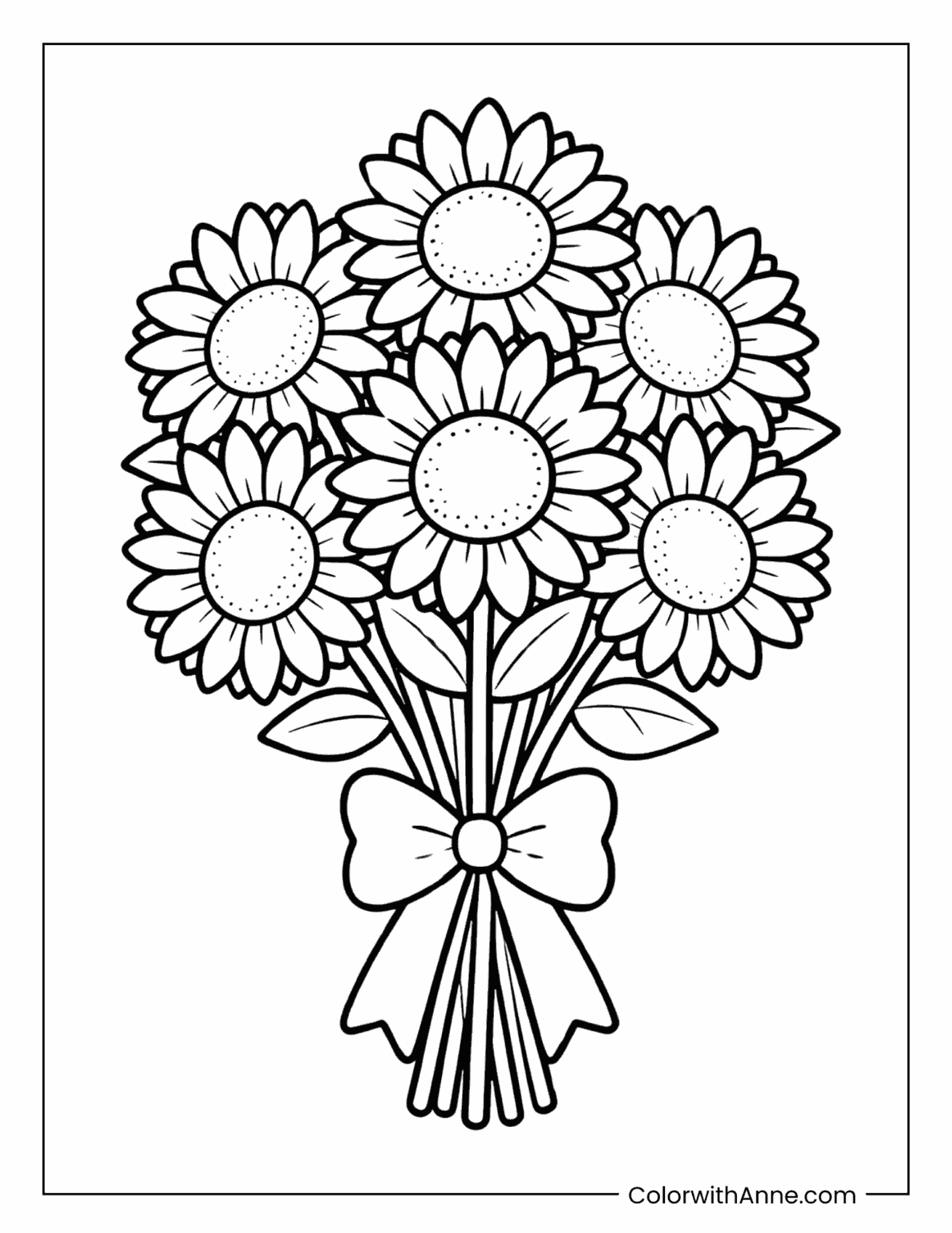 Sunflower Coloring Pages (Free PDF Printables) - ColorwithAnne