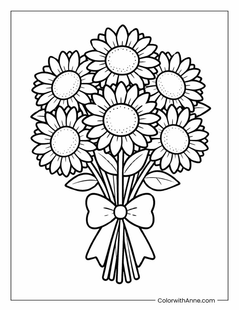 Sunflower Coloring Pages (Free PDF Printables) - ColorwithAnne