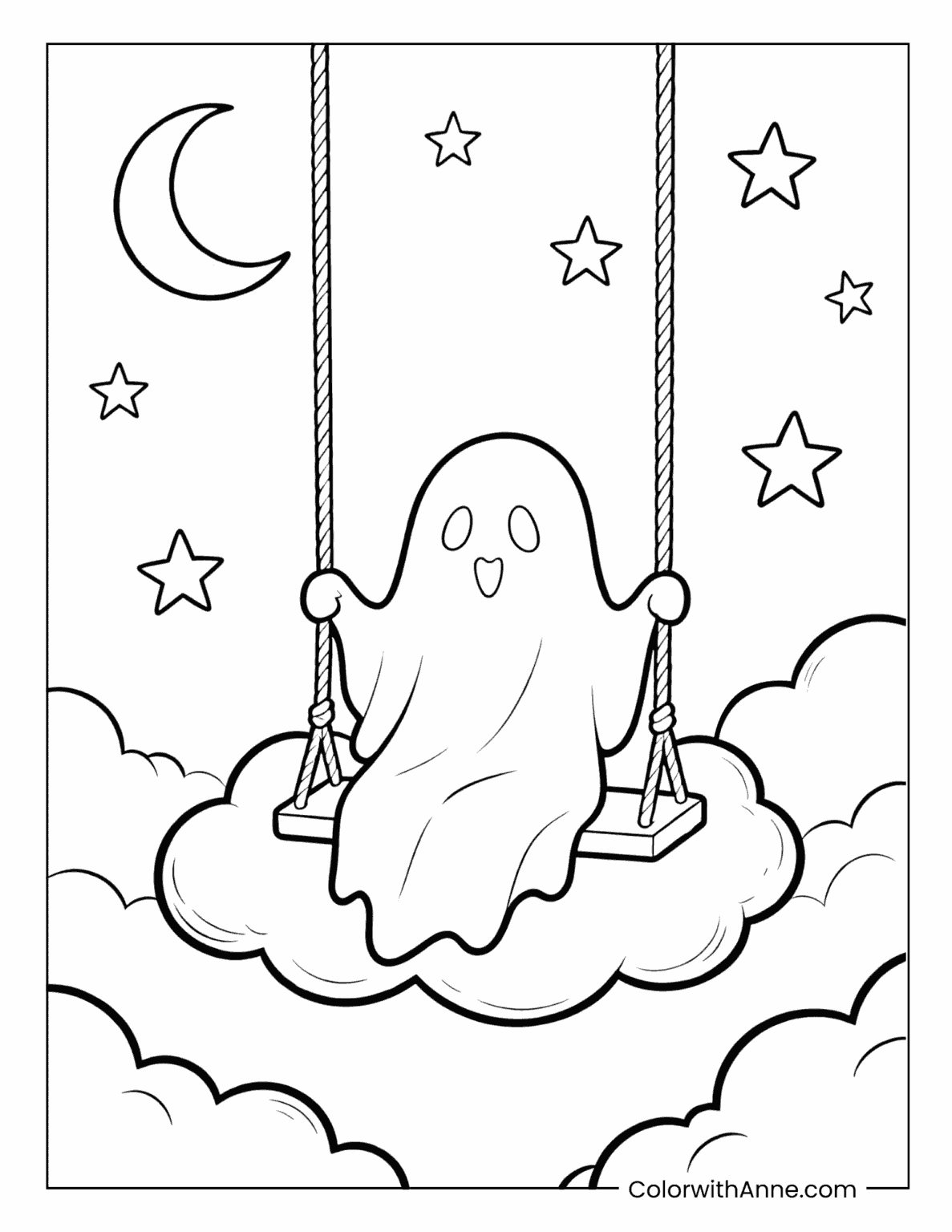 Ghost Coloring Pages (Free PDF Printables) - ColorwithAnne